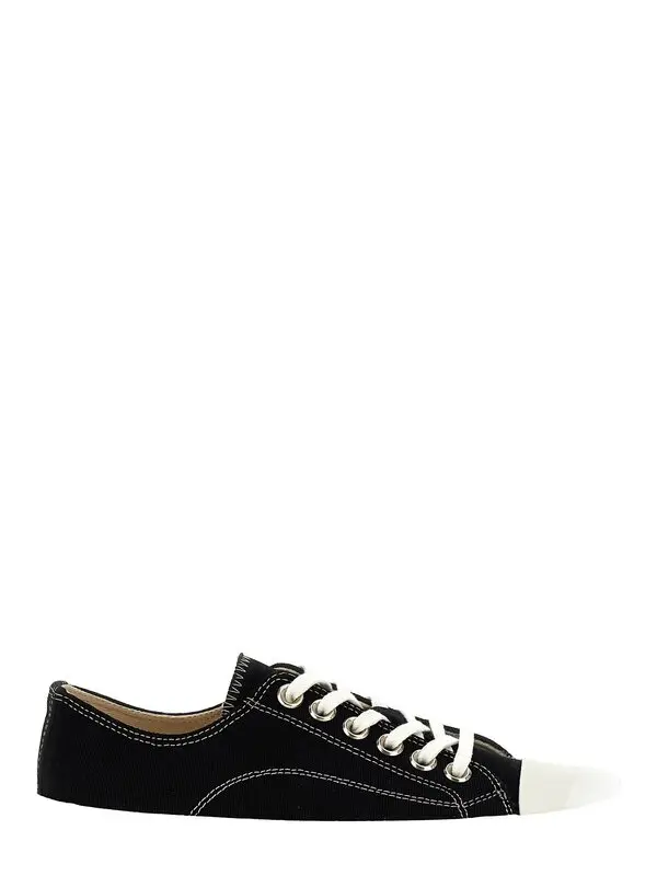 Moschino Canvas Lace-up Square Toe Sneakers - Black
