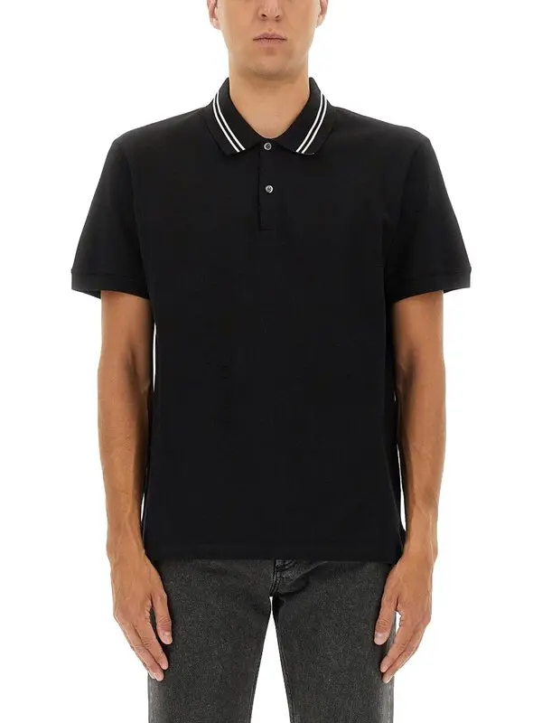 Alexander McQueen Polo Shirt With Logo On The Collar - Black