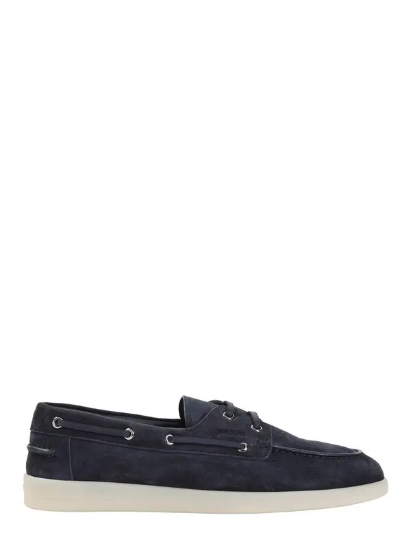 Prada Allacciate Lace-up Suede Shoes - Blue