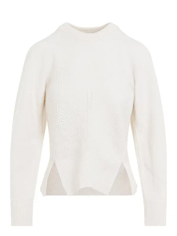 Alexander McQueen Chevron Cashmere Pullover - White