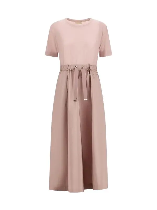 Herno Midi Dress With Drawstring Waist - Multicolor