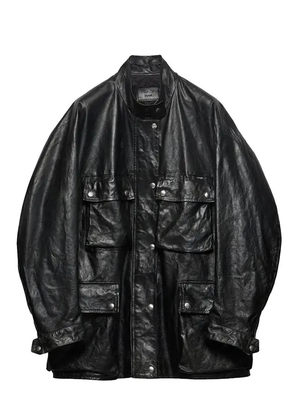 Prada Leather Utility Jacket - Black