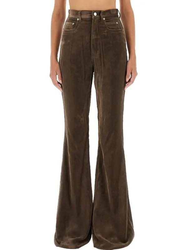 Rick Owens Flare Fit Pants - Brown