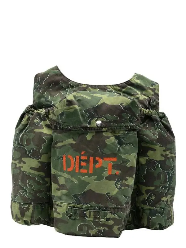 GALLERY DEPT. Camouflage Print Vest With Drawstring Pockets - Green