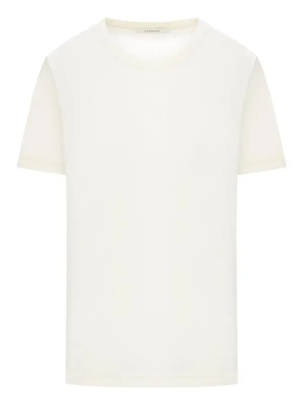 LEMAIRE Ribbed Crewneck T-shirt - Cream