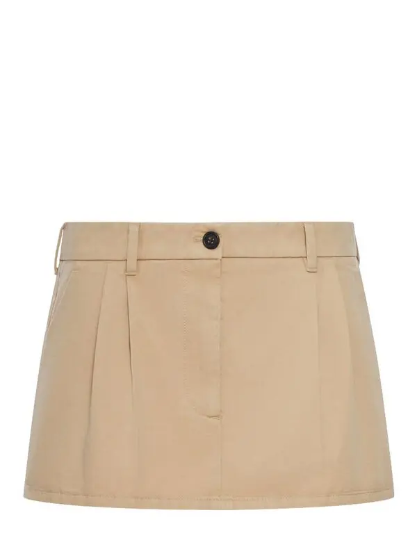 Miu Miu Gabardine Miniskirt - Cream