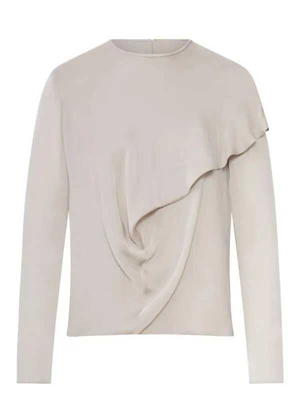 Giorgio Armani Draped Silk Charmeuse Blouse - Multicolor