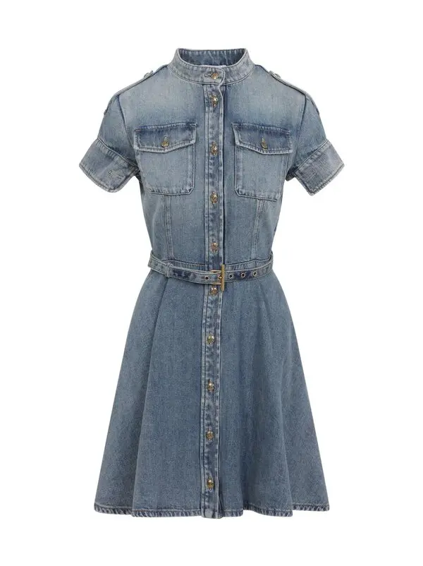 Alexander McQueen Denim Mini Dress - Blue