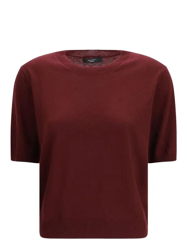 Max Mara Burgundy Wool Sweater - Red