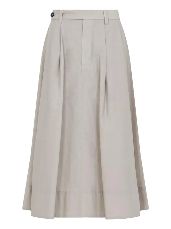 Brunello Cucinelli Cotton Midi Skirt - Multicolor