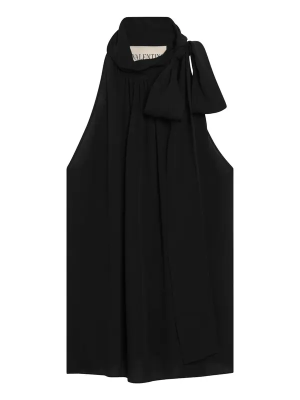 Valentino Garavani Sleeveless Silk Top With Neck Bow - Black