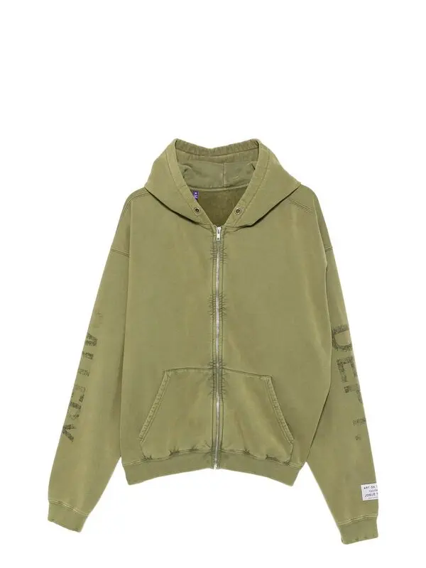 GALLERY DEPT. Logo Print Zip-up Hoodie - Green