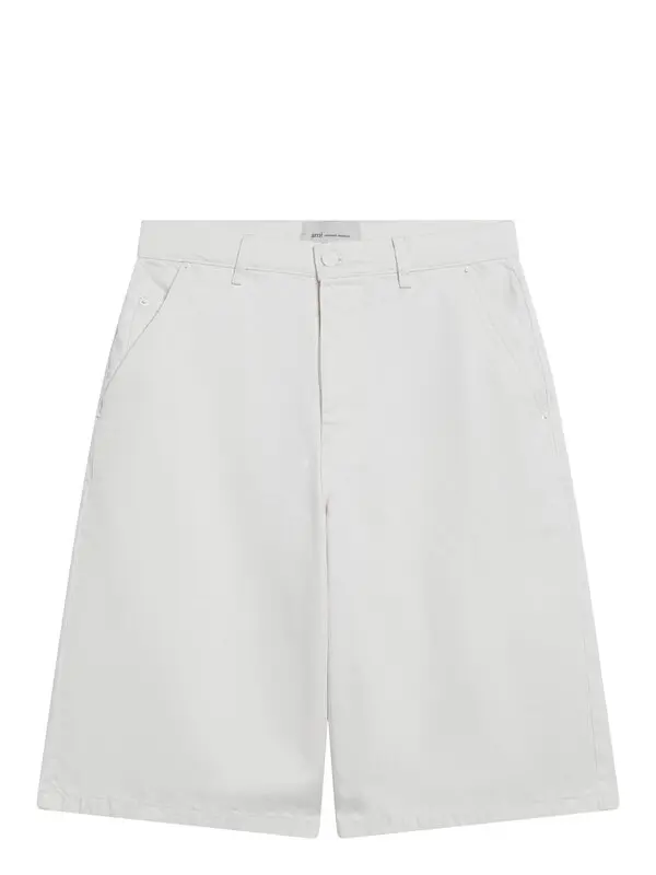 Ami Wide-fit Cotton Twill Bermuda Shorts - White