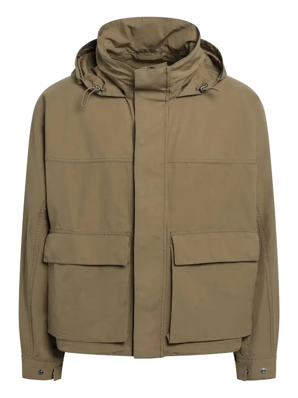 LEMAIRE Short Hooded Parka In Khaki Cotton - Brown