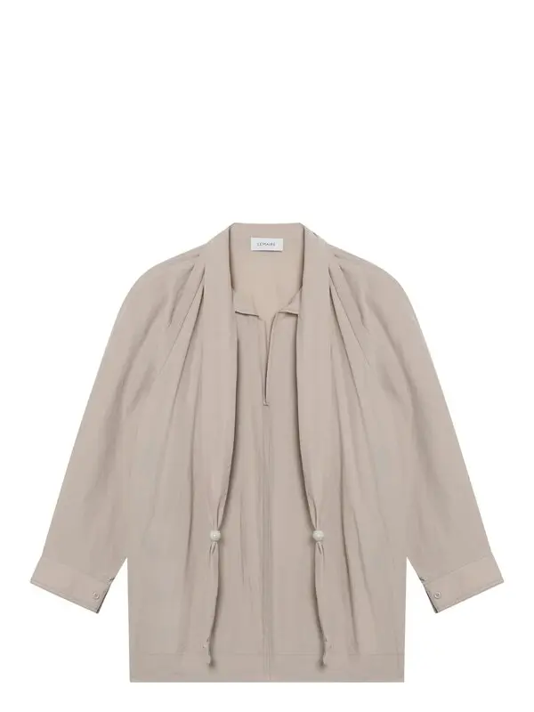 LEMAIRE Cotton Crepe Blouse With Resin Bead Ties - Cream