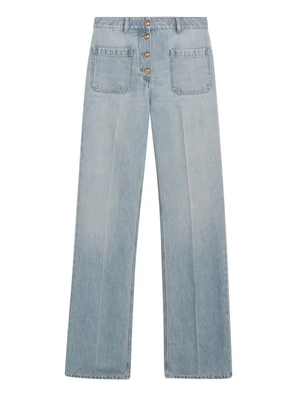 Valentino Garavani Straight-leg Cotton Denim Jeans - Blue