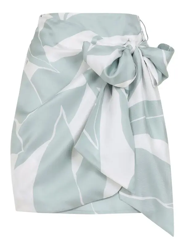 Max Mara Strano Silk Mini Skirt - Green
