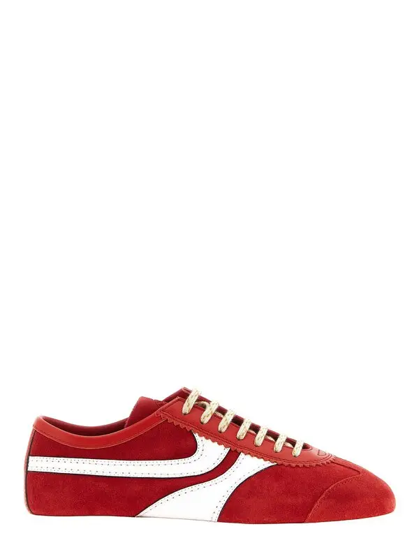 Dries Van Noten Suede Lace-up Sneakers - Red