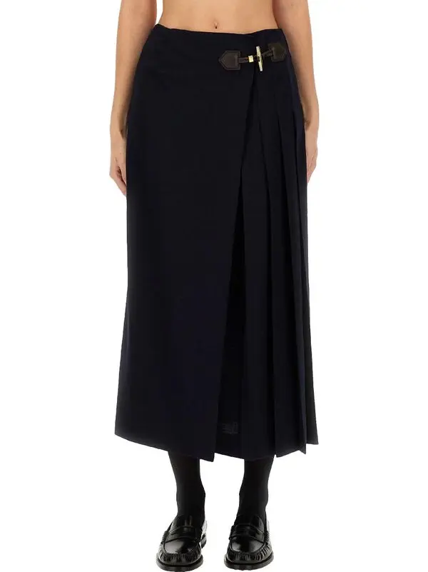 Moschino Midi Skirt With Toggle Closure - Blue
