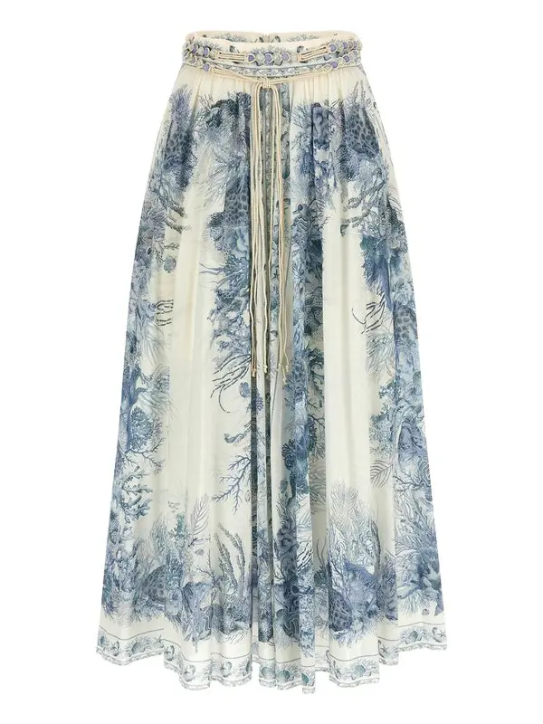 Zimmermann Wanderlust" Toile Print Cotton Skirt - Blue