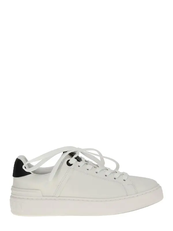 Balmain B-court Calfskin Leather Lace-up Sneakers - Black