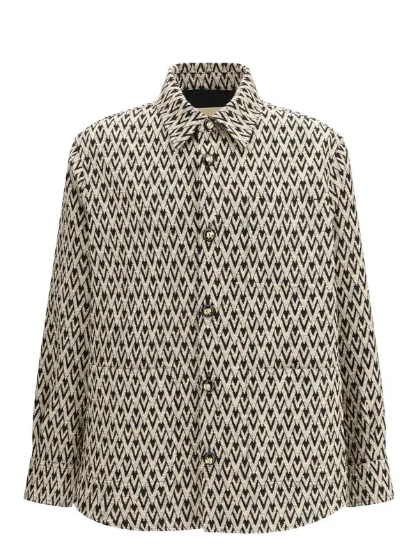 Valentino Garavani Mixed Cotton Jacquard Toute La V Jacket - Multicolor