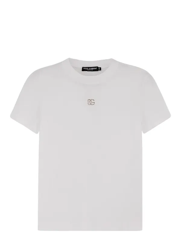 Dolce & Gabbana Embellished Logo Cotton T-shirt - Multicolor