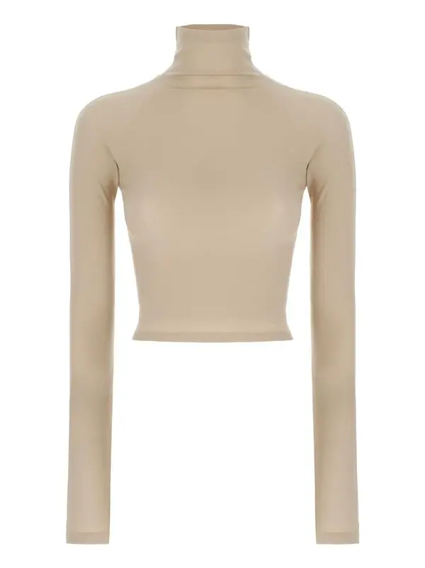 Alaïa Long Sleeve Turtleneck Top - Multicolor
