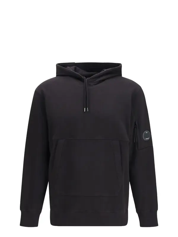 C.P. COMPANY Hooded Sweatshirt With Lens Detail - Black