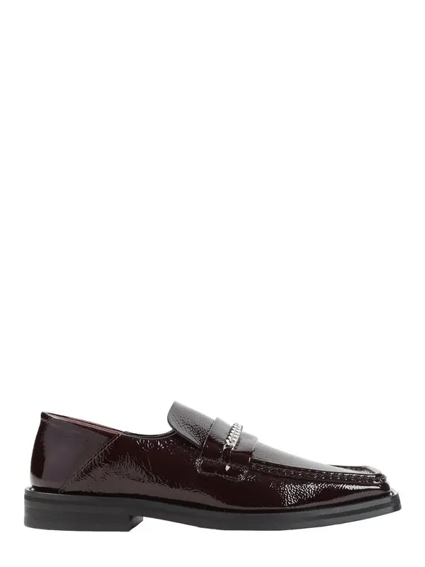 Martine Rose Fold-back Loafers With Chain Detail - Brown