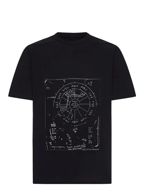 Rick Owens Brad T Crew Neck Cotton T-shirt With Print - Multicolor