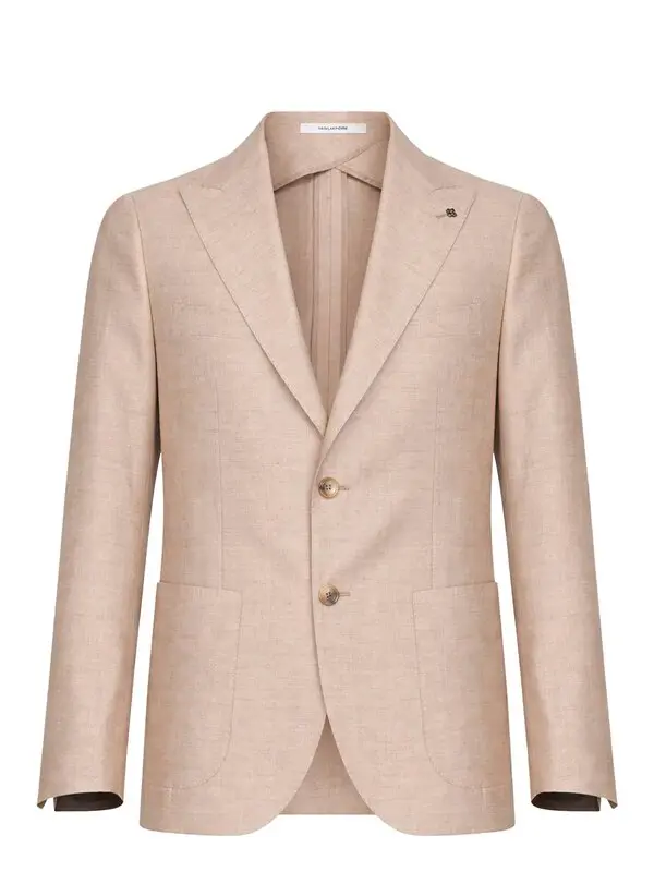 Tagliatore Dove Grey Linen And Cotton Blend Montecarlo Single-breasted Blazer - Multicolor