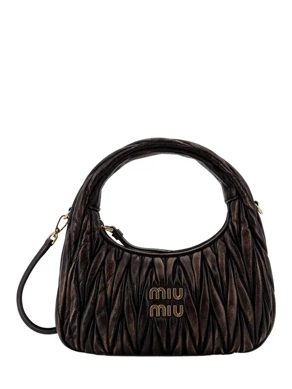 Miu Miu Wander Quilted Leather Crossbody Bag With Vintage Effect - Multicolor