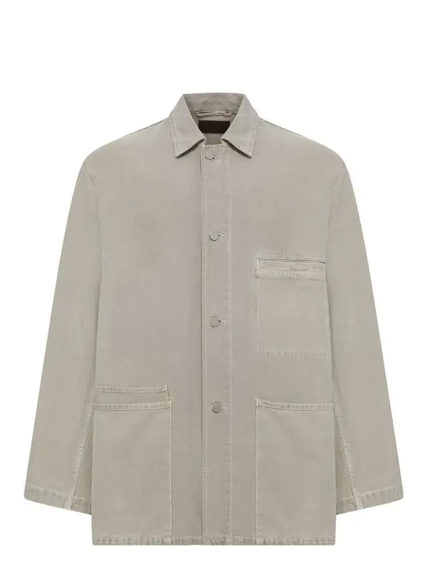LEMAIRE Utility Overshirt In Snow Broken Twill - Multicolor