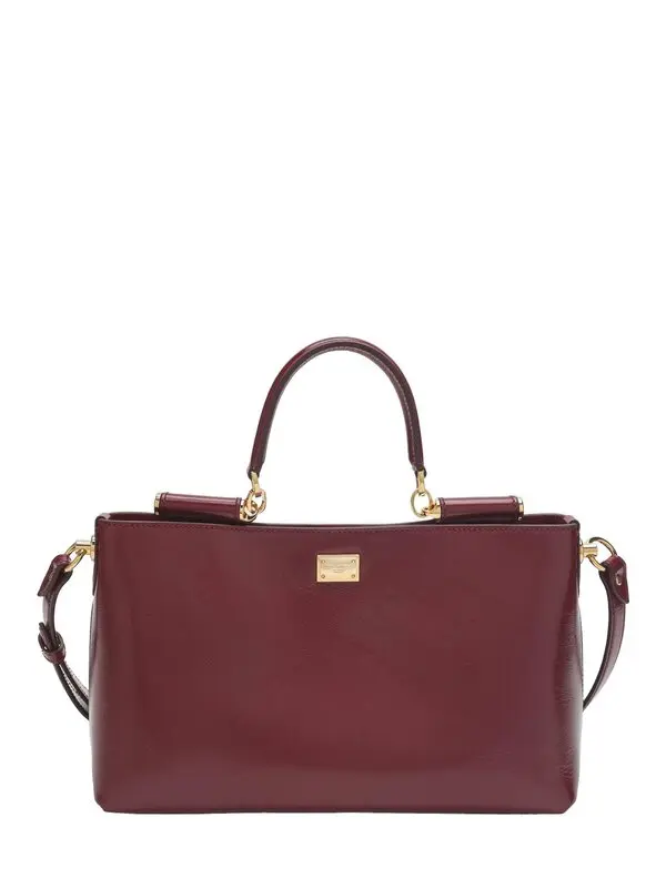 Dolce & Gabbana Vittoria Handbag In Dark Leather - Red