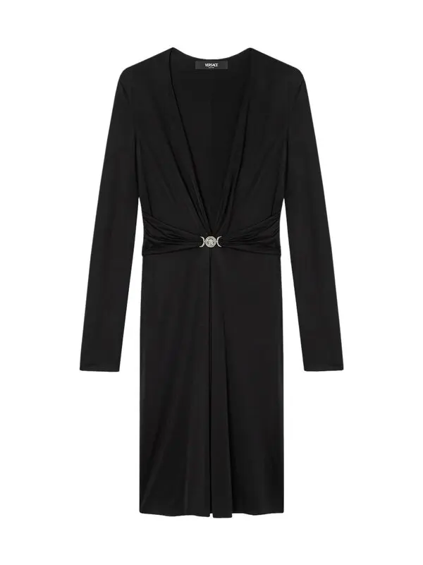 Versace Viscose Jersey Midi Dress - Black