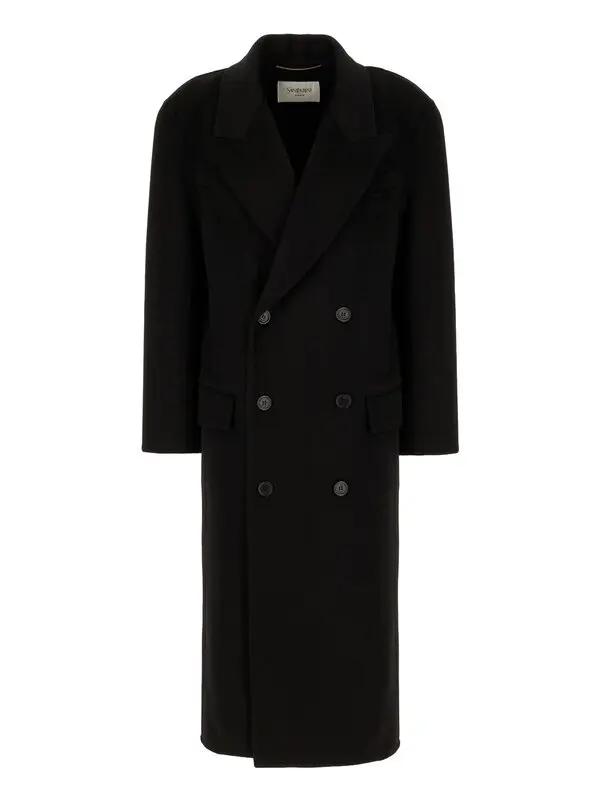 Saint Laurent Double Breasted Coat - Multicolor