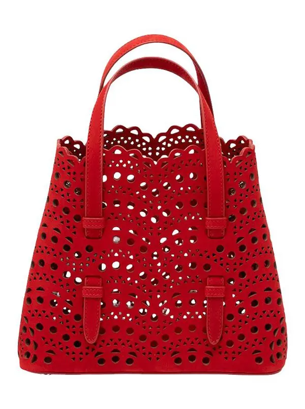 Alaïa Mina 20 Nubuck Tote Bag - Red