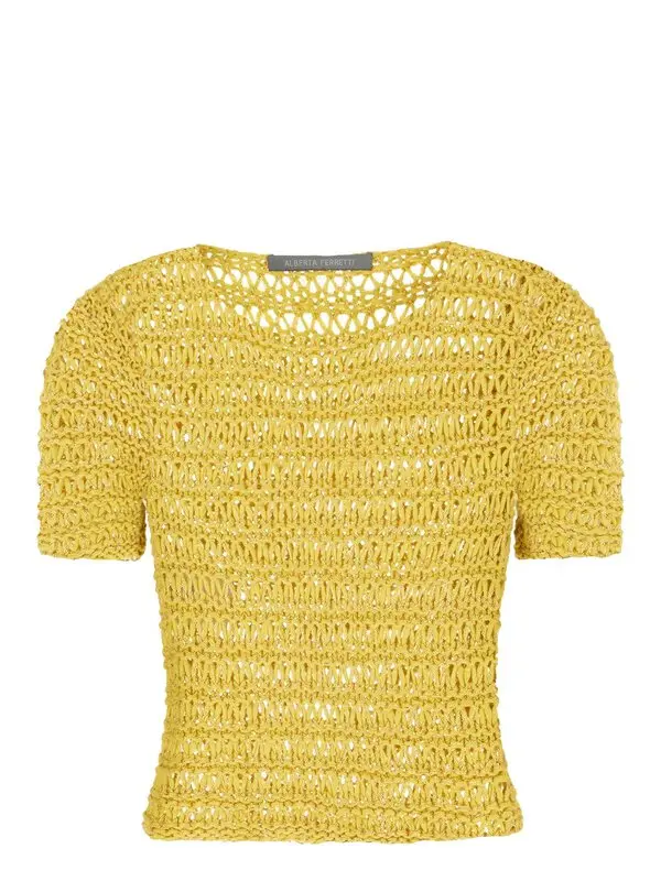 Alberta Ferretti Crocheted T-shirt - Multicolor