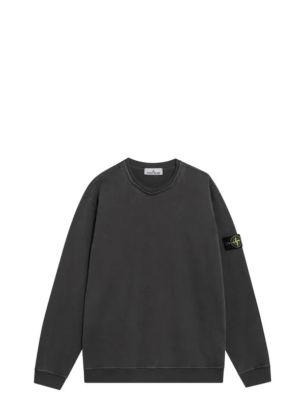 Stone Island Crewneck Sweatshirt In Slub Cotton - Gray