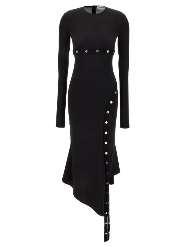 Attico Asymmetrical Button Embellished Dress - Multicolor