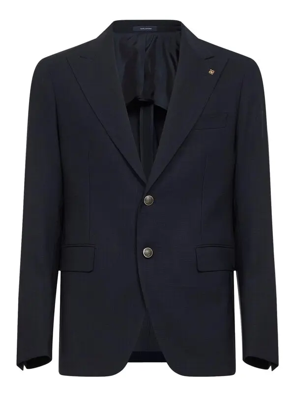 Tagliatore Blue Virgin Wool Vesuvio Single-breasted Blazer - Multicolor