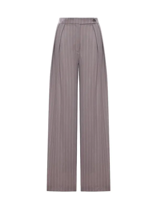 Dries Van Noten Wide-leg Pinstriped Pleated Trousers - Purple