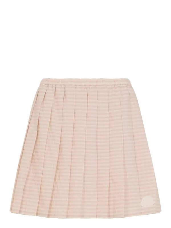 Moncler Pleated Checked Cotton Blend Skirt - Multicolor