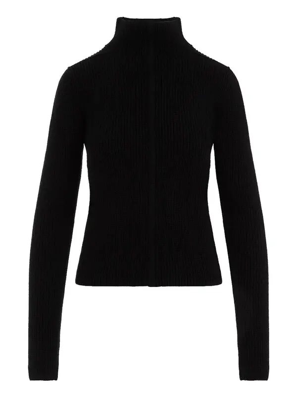 Rick Owens Ehadon Double Neck Virgin Wool Pullover - Black