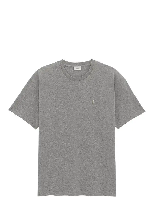 Saint Laurent Recycled Material T-shirt With Cassandre Embroidery - Multicolor
