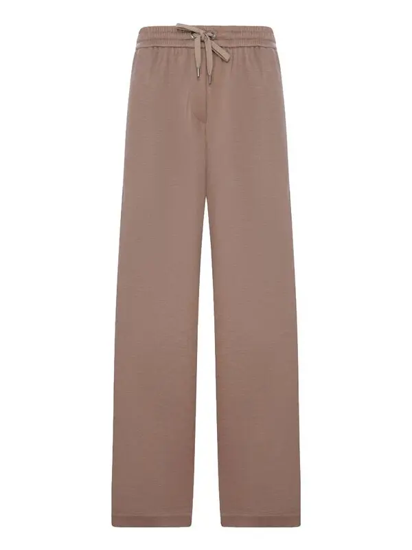 Brunello Cucinelli Wide Leg Trousers With Drawstring - Multicolor