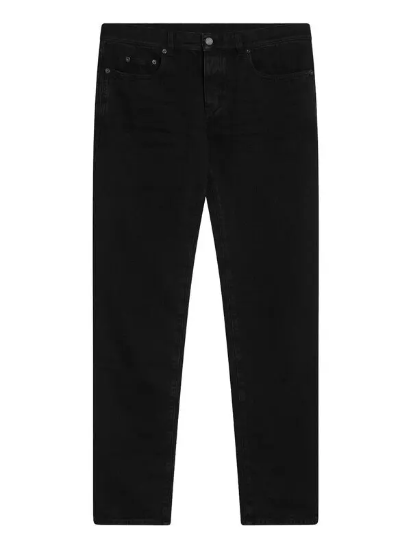 Saint Laurent Cotton Denim Jeans With Back Logo Patch - Black