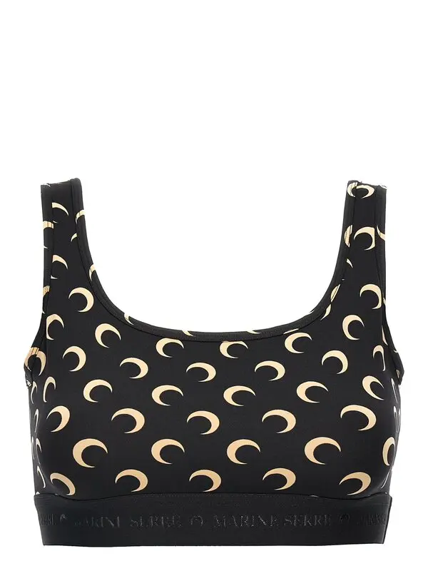MARINE SERRE Moon Print Sporty Top - Black