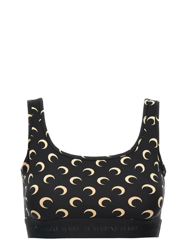 MARINE SERRE Moon Print Sporty Top - Black